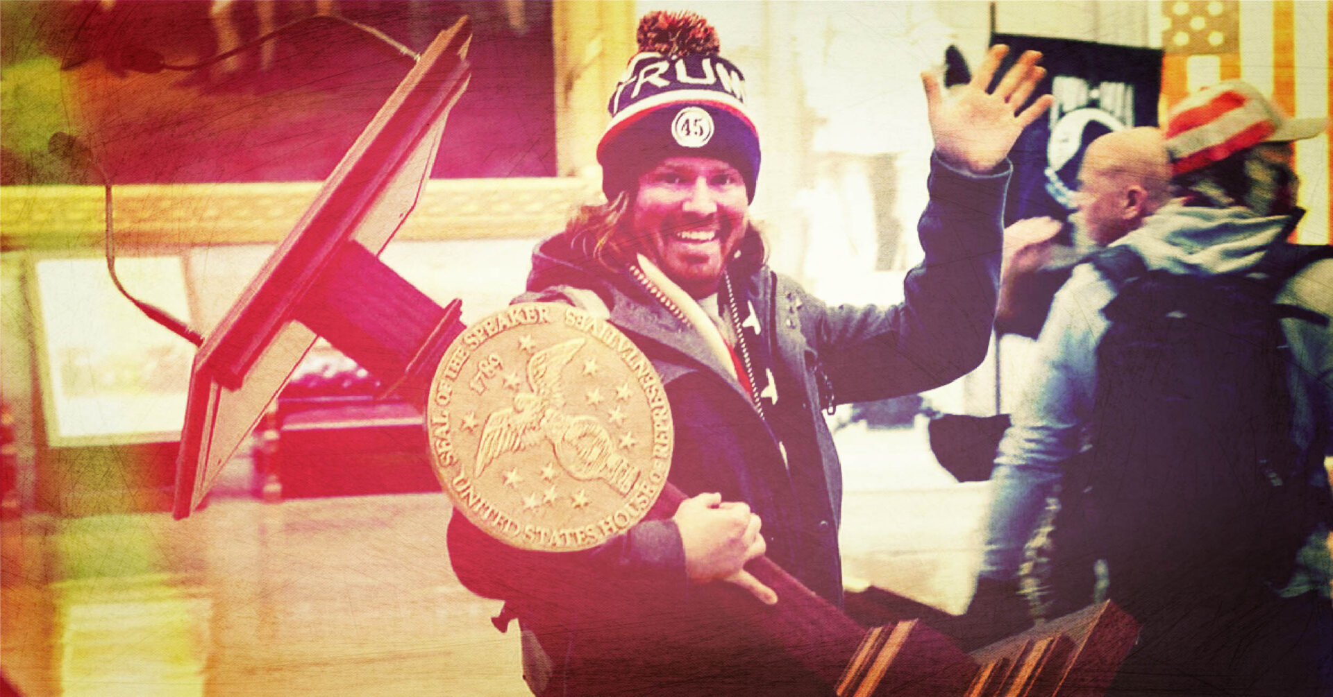 "Lectern guy" from J6 sends a two-middle-finger "eff you" to the regime ...